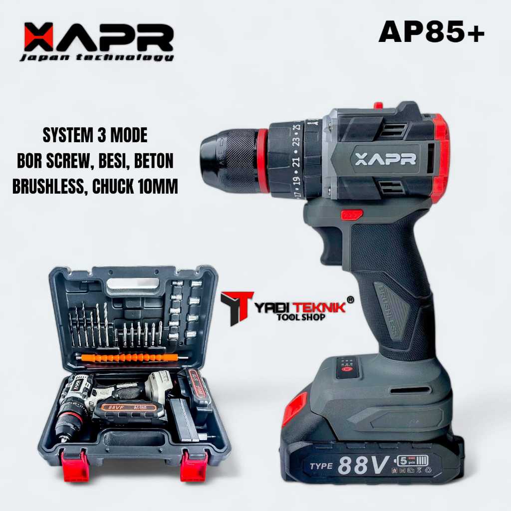 Jual APR Bor cordless AP85+ BRUSHLESS 3MODE baja ringan plafon besi ...