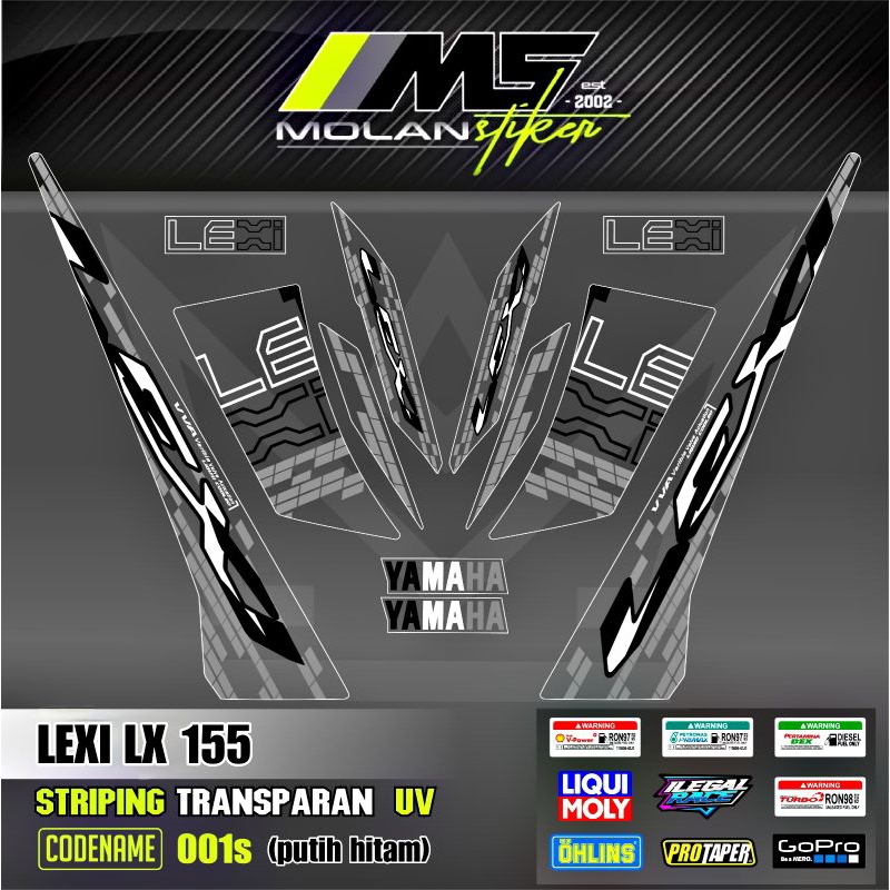 Jual Decal Sticker Striping Variasi Transparan Uv LEXI LX 155 All New ...