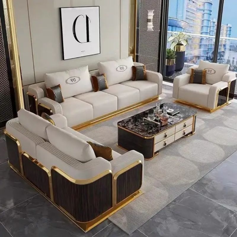 Jual set sofa ruang tamu - sofa mewah minimalis kulit | Shopee Indonesia