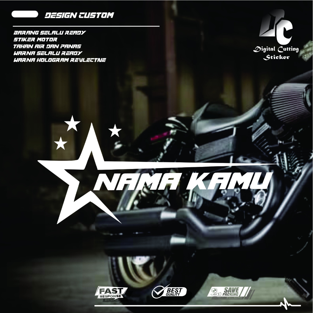 Jual Cutting Sticker BINTANG REQUEST TULISAN / NAMA Cocok Buat Motor ...