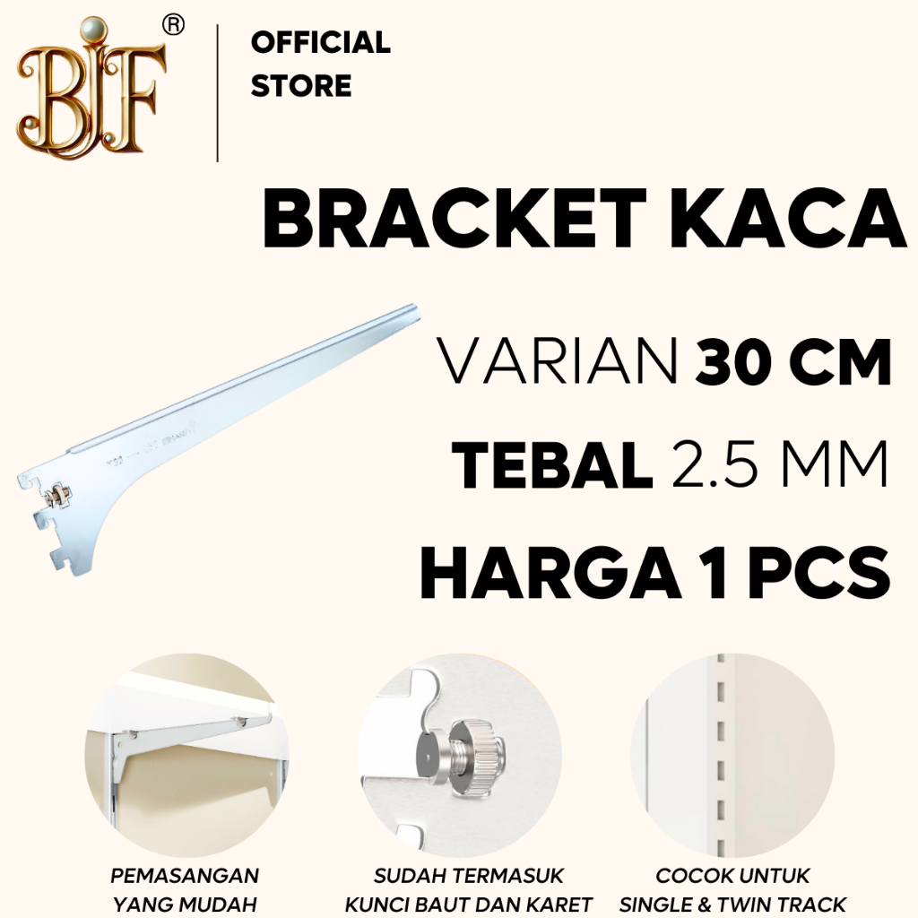 Jual Bracket Kaca Dinding / Bracket Ambalan Kaca Dinding / Penyangga ...