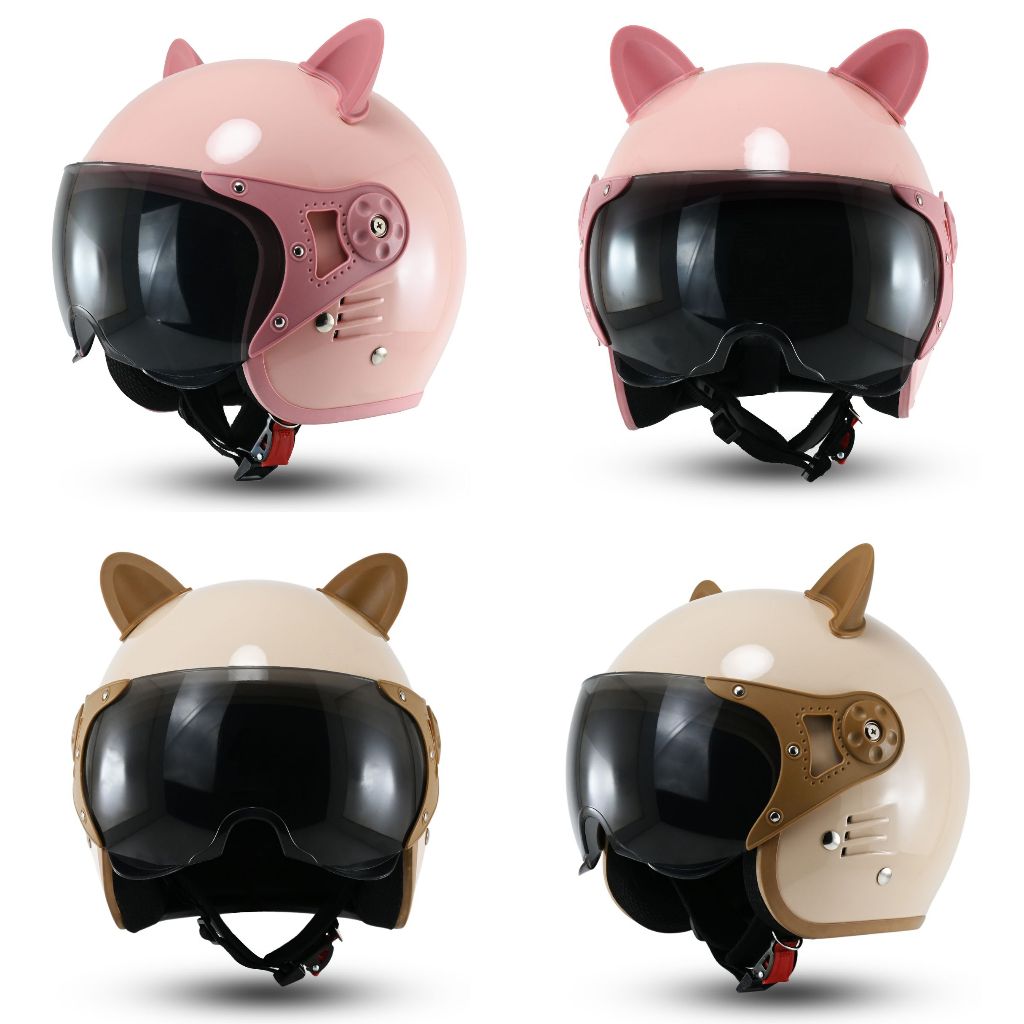 Jual Helm Cewek Bogo Retro Bipplast FANTASY Hijab Friendly Half Face ...