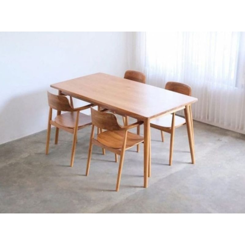 Jual meja makan jati dan kursi Hiroshima | Shopee Indonesia
