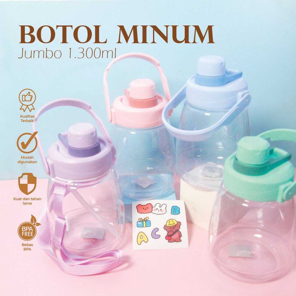 Jual Botol Minum Besar Olahraga Plastic Bottle 1300 ml | Shopee Indonesia