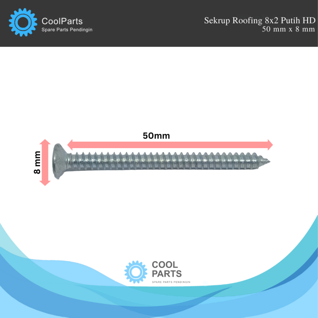 Jual Sekrup Roofing / Baut Baja Ringan 8x2 Putih HD / 250 Pcs | Shopee ...