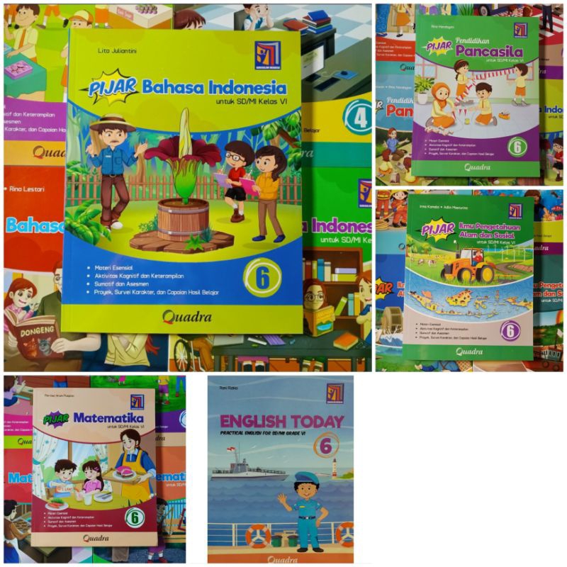 Jual Buku Pijar Quadra SD Kelas 6 Kurikulum Merdeka Matematika, Bhs. Indonesia, PKn, Practical ...