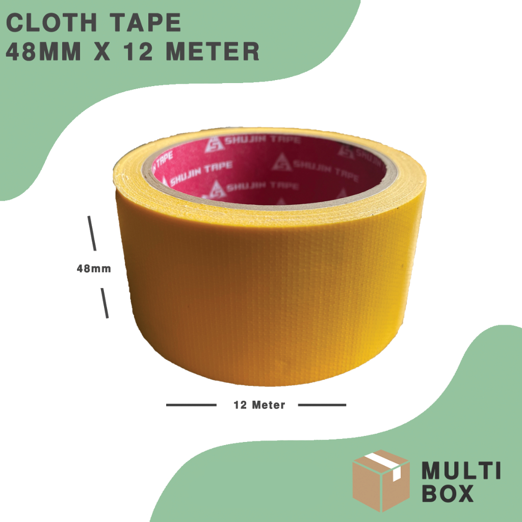 Jual Cloth Tape Lakban Kain Kuning 2 inch 48MM X 12 Meter Shujin Tape ...