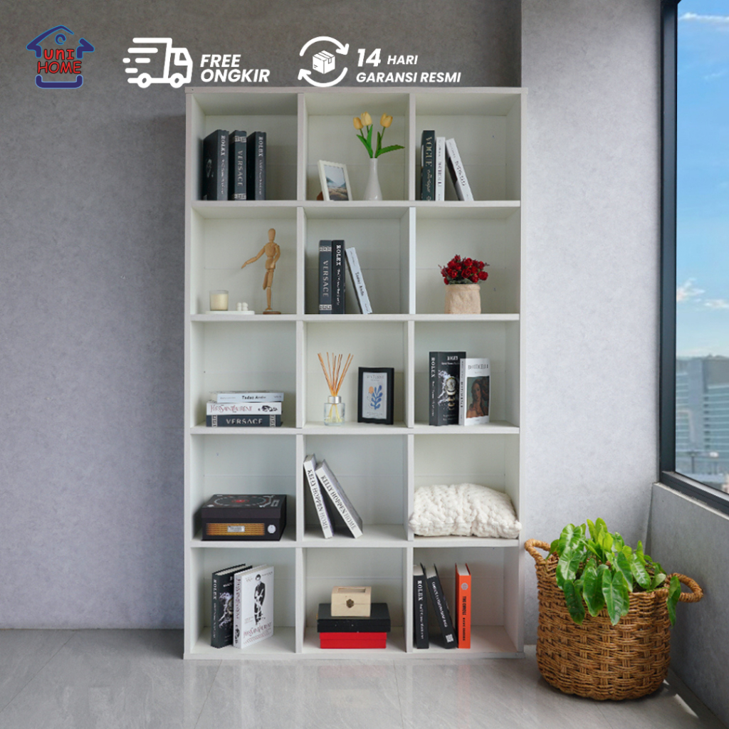Jual Uni Home - Bookcase 3x5 I Rak Buku 5 Susun | Rak Buku Minimalis ...