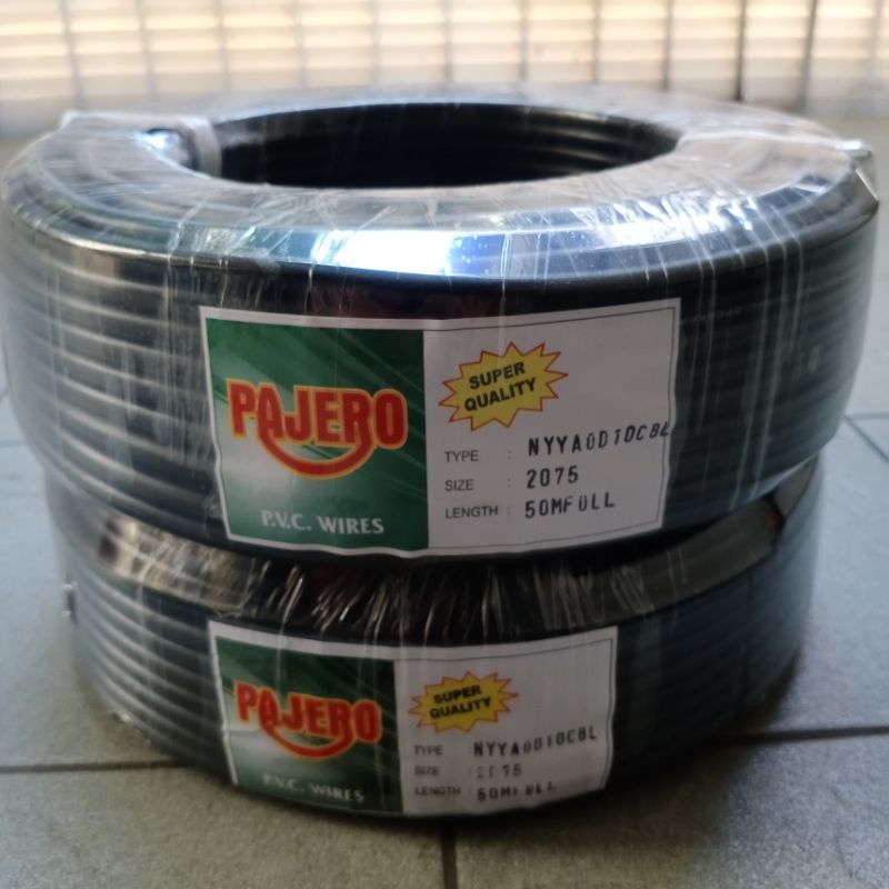 Jual kabel listrik PAJERO 2x0,75 panjang 50m isi 2 serabut warna hitam ...