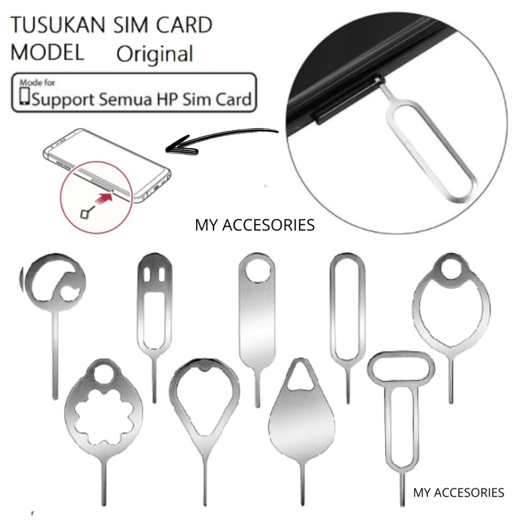 Jual MY2025~ TEBAL Tusukan Jarum SIM Card Bentuk TREY INJECTOR Pin ...