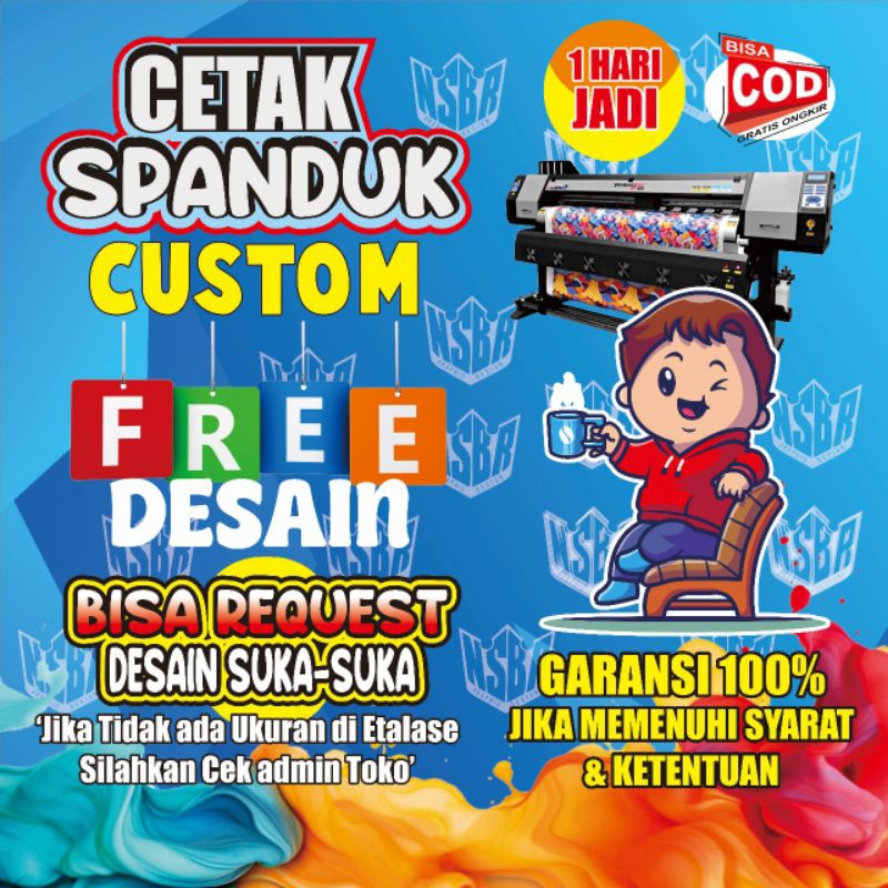 Jual Cetak Spanduk/Banner Custom Bisa Request Free Desain | Shopee ...