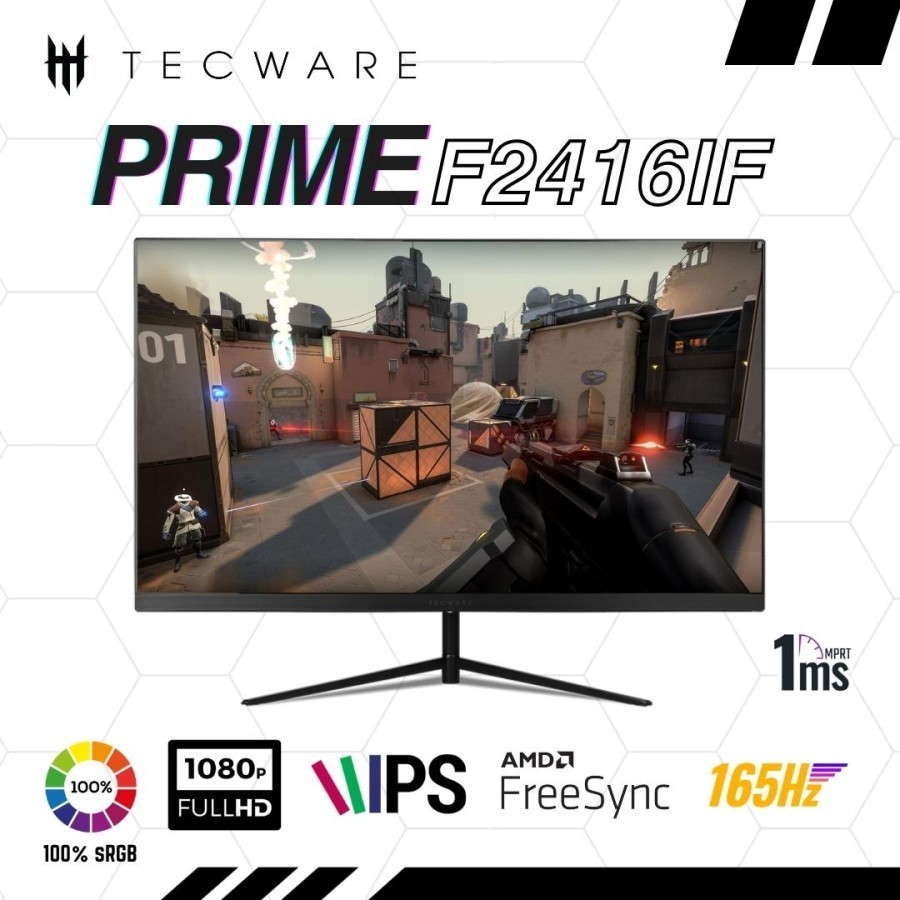 Jual Tecware Prime Monitor Gaming 24Inch FHD IPS 165Hz Adaptive Sync ...