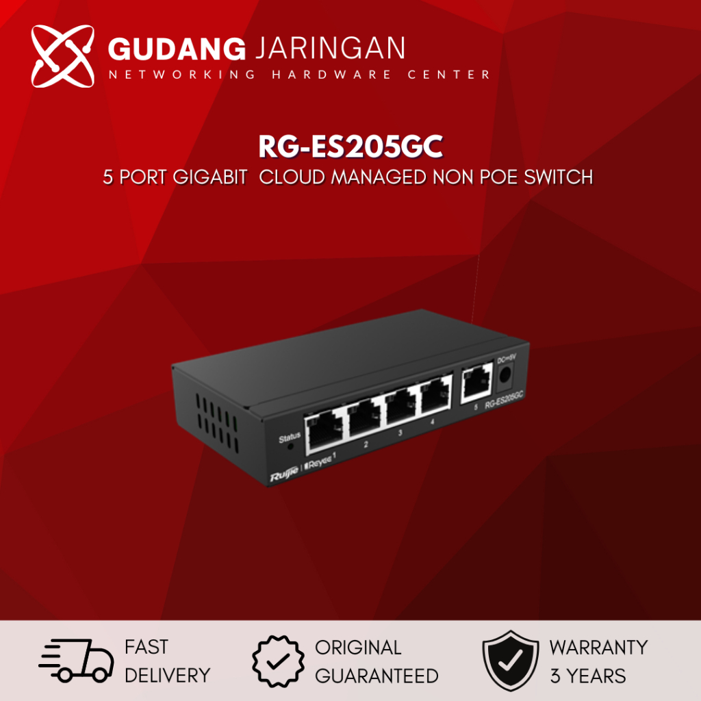 Jual Ruijie Reyee RG-ES205GC loud Manage 5-Port Gigabit Non-PoE | Shopee Indonesia