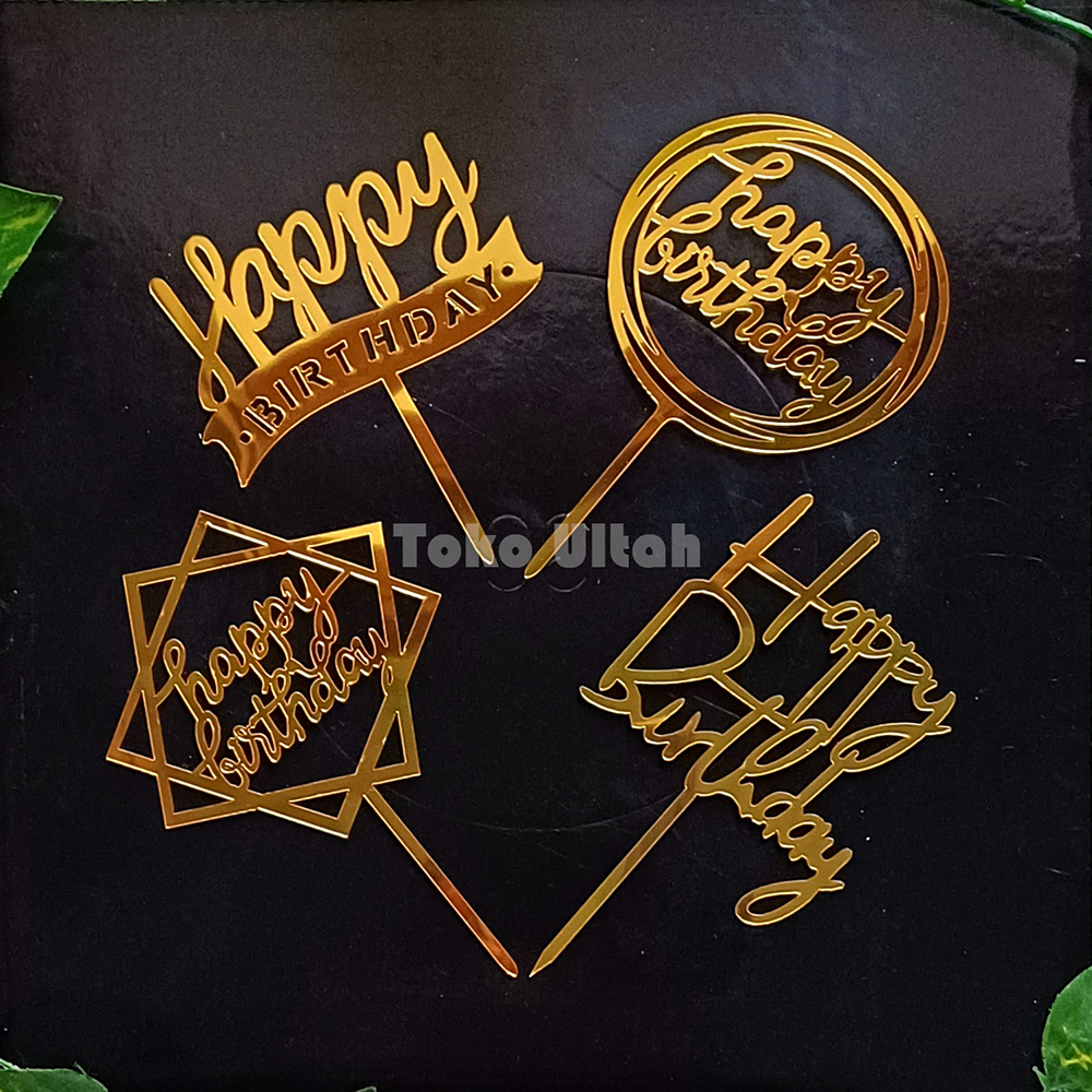 Jual 1pcs Topper HBD Akrilik untuk Hiasan / Dekorasi Kue / Cake Ulang ...