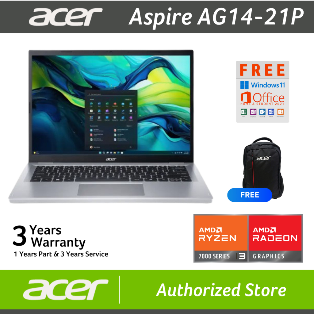 Jual ACER Aspire GO 14 AG14 21P R499 AMD Ryzen 3 7320U 8/512GB SSD W11 ...