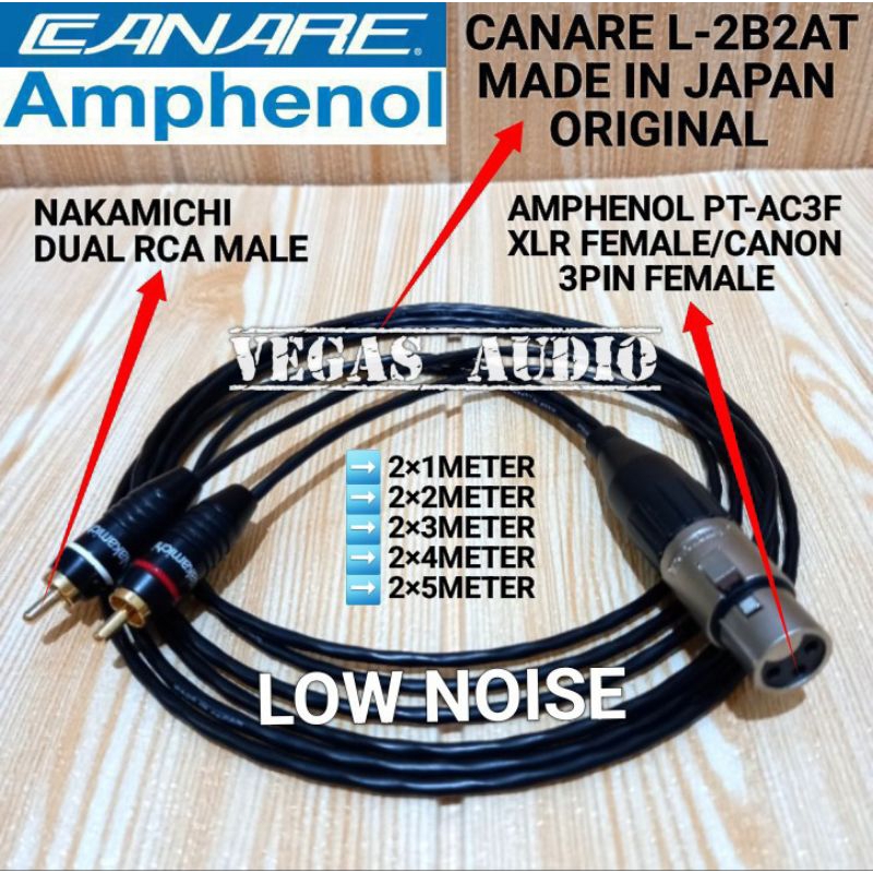 Jual KABEL CABANG CANARE KECIL ORIGINAL JACK AMPHENOL XLR FEMALE TO JACK RCA MALE 2×1M-2×5M ...
