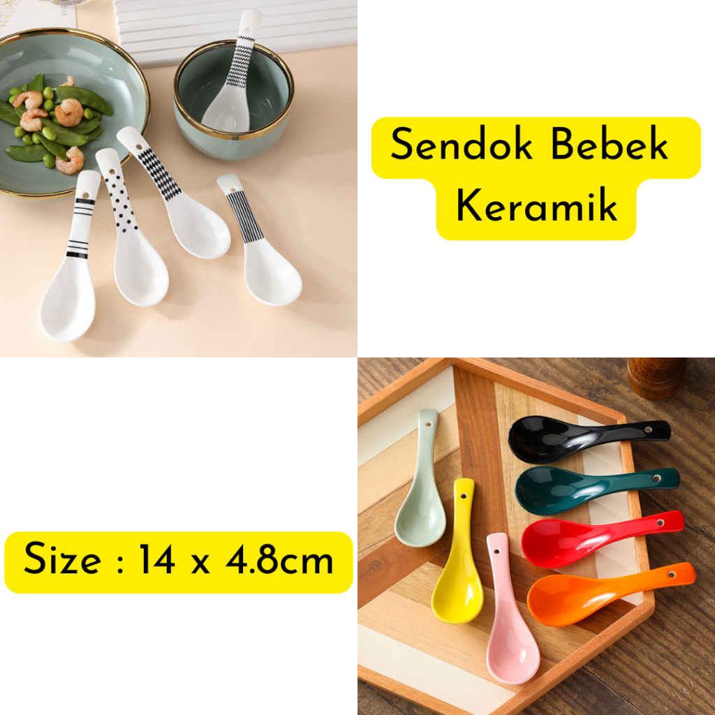 Jual HHS Sendok Bebek Sendok Sup Keramik Sendok Jepang Premium Quality ...