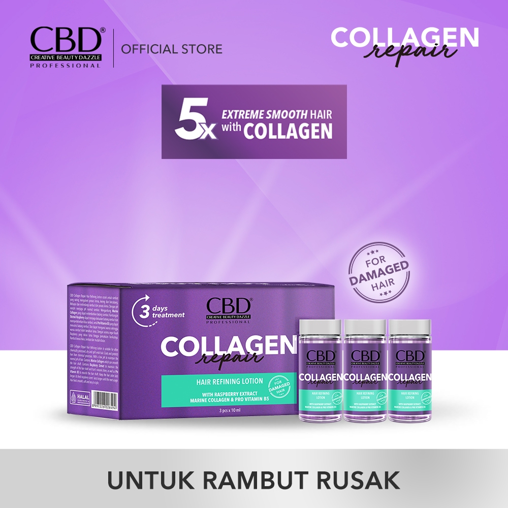 Jual CBD Collagen Repair Hair Refining Lotion 3x10ml | Shopee Indonesia