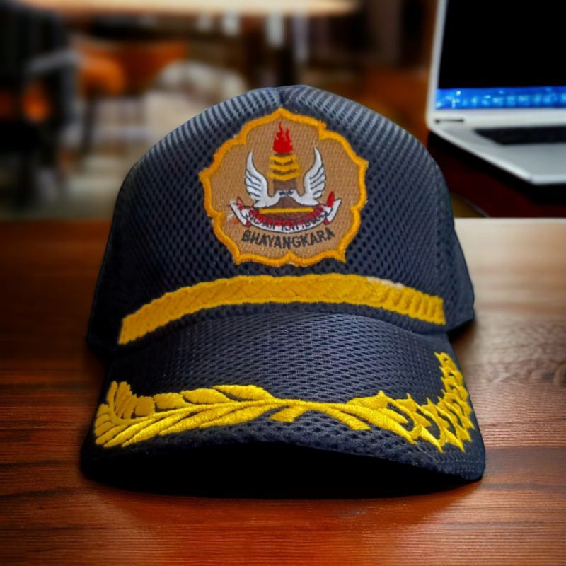 Jual Topi jaring/Topi Hitam List Padi Kapas Logo POKDAR | Shopee Indonesia