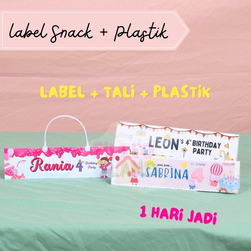 Jual Label Snack Custom Plastik Ulang tahun 20x30 Snack Plastik isi ...