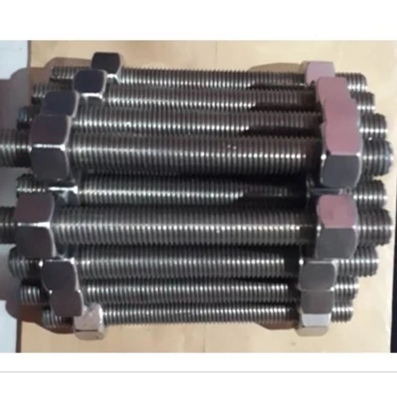 Jual studbolt B7 + Nut 2H uk. 1,5 inch ( M39 x 650 mili ) | Shopee ...