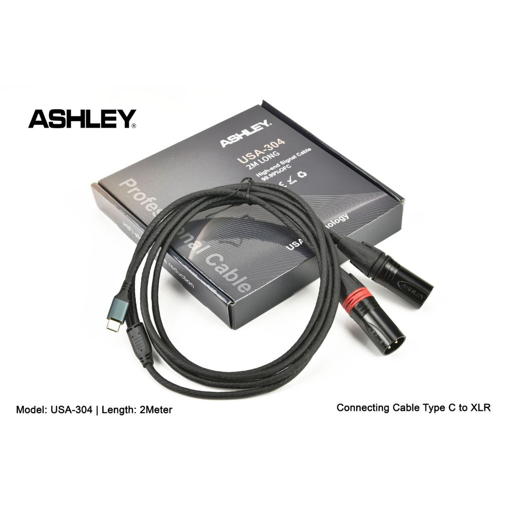 Jual KABEL ASHLEY USA 304 ORIGINAL / 2 XLR MALE TO TYPE C | Shopee ...