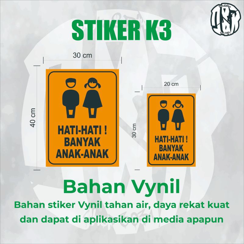 Jual STICKER PERINGATAN/HIMBAUAN AWAS HATI HATI BANYAK ANAK ANAK ...