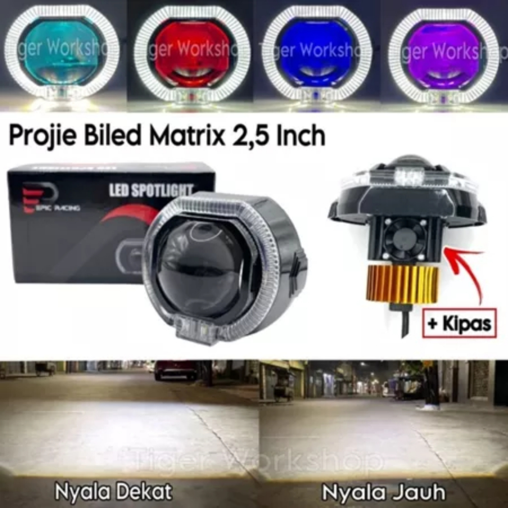 Jual LAMPU PROJIE BILED MATRIX X1 2.5 INCH BODY HITAM PLUS KIPAS ...