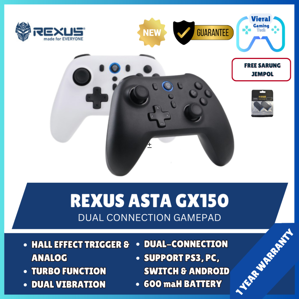 Jual Rexus Asta GX150 / GX-150 Gaming Gamepad Joystick Controller With ...