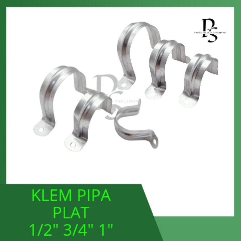 Jual Klem Pipa Besi / PVC Penyangga Pipa Plat 1/2" 3/4" 1" | Shopee ...