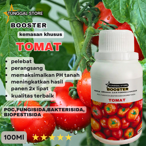 Jual Pupuk Booster Organik Cair Tanaman Tomat Original Organik Berbuah Lebat kemasan 100ml ...