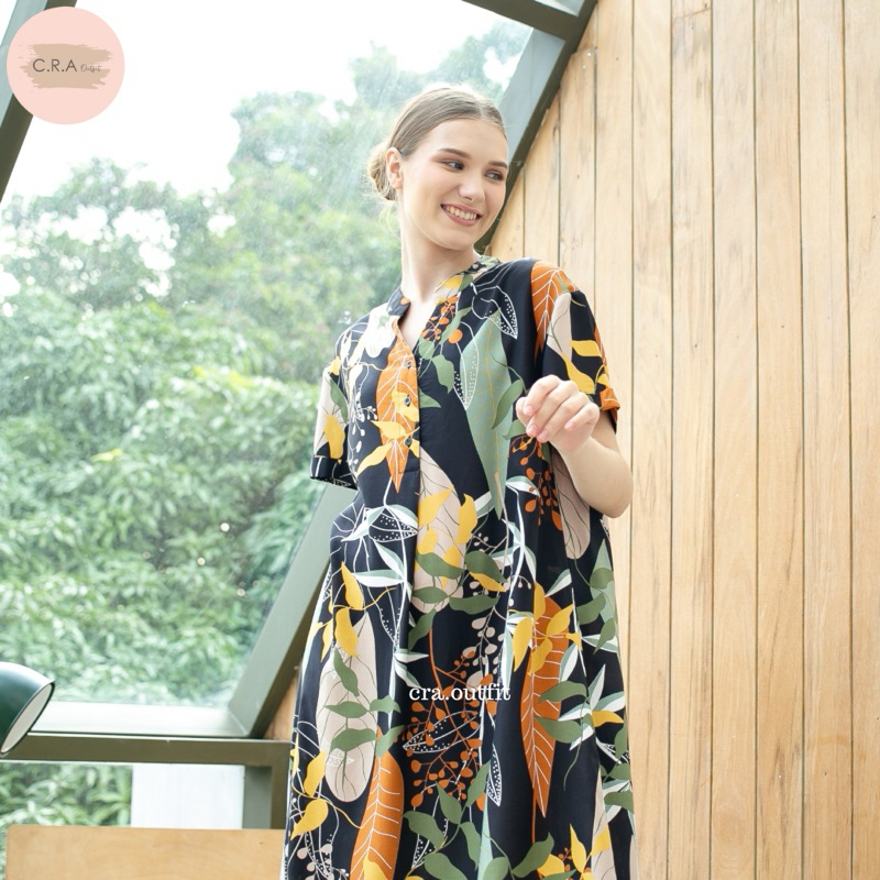 Jual CRA OUTFIT - Dress Daster Rayon Premium Kekinian Busui Friendly ...