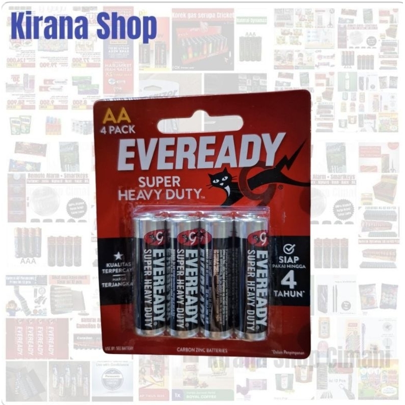 Jual Baterai AA EVEREADY super heavy duty isi 4 pcs AA | Shopee Indonesia