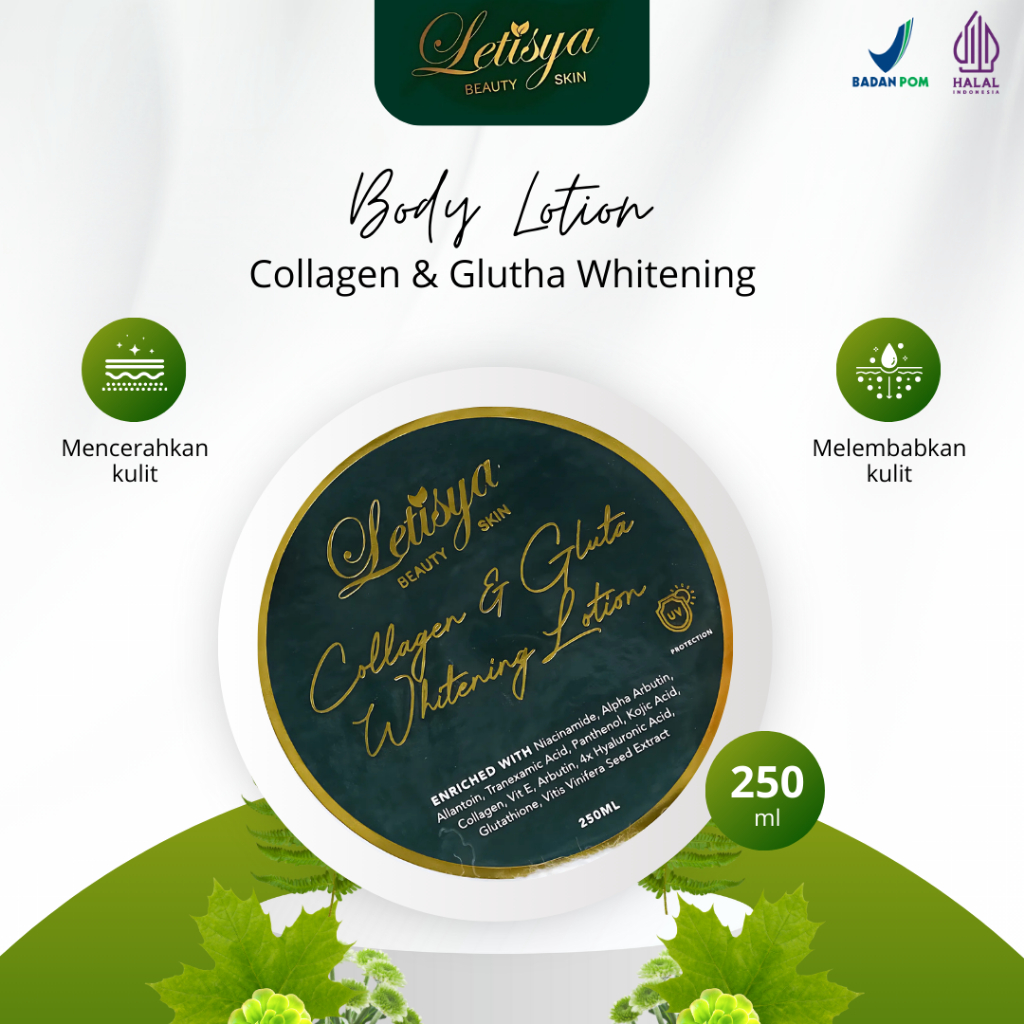 Jual Letisya Beauty Skin Collagen & Glutha Whitening Lotion Body Care 250gr Pencerah Kulit BPOM ...