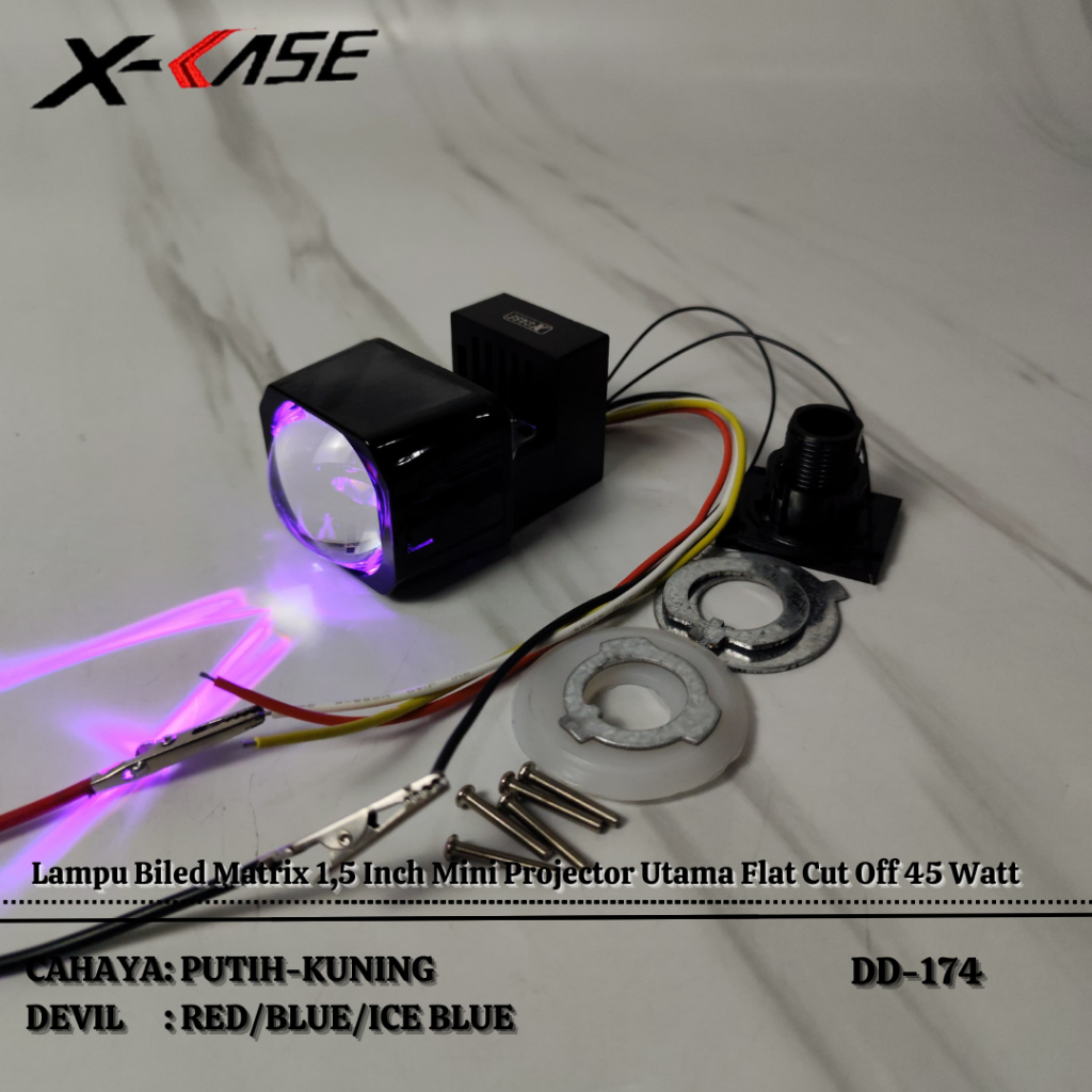 Jual Lensa Lampu LED Projector Projie Matrix X1 Biled 1.5 Inch Motor ...