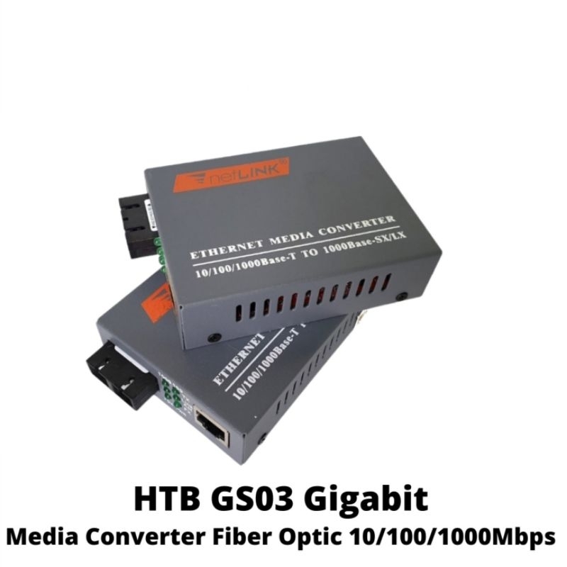 Jual Media Converter Fo Fiber Optic Netlink HTB GS 03 A/B Gigabit SC to Lan | Shopee Indonesia