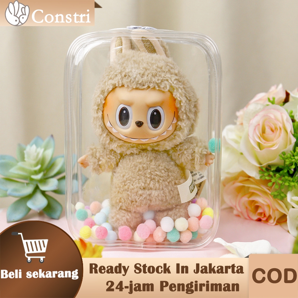 Jual POPMART Labubu Transparent storage box bag Pouch Doll Keychain Bag ...