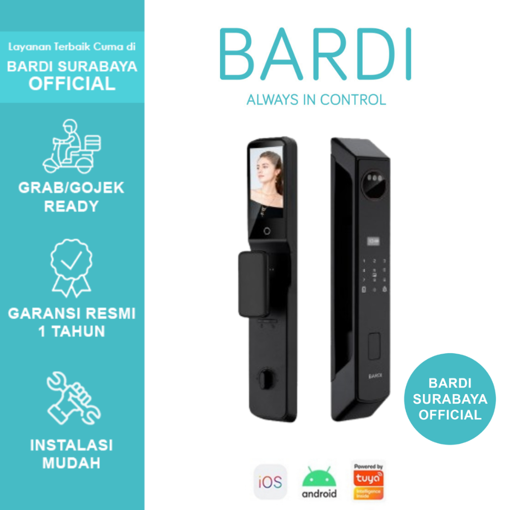 Jual BARDI Smart Door Lock with Palm Recognition | Handle Gagang Pintu ...
