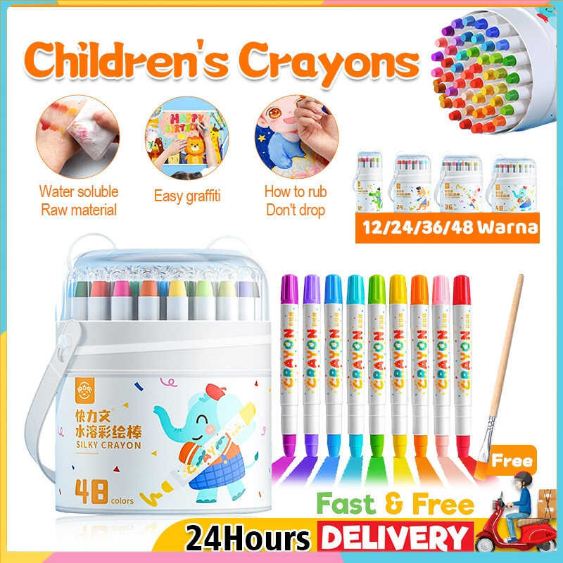 Jual 【SweetieBayi】（In stock）Washable Silky Crayon 24 / 36 / 48 Warna ...