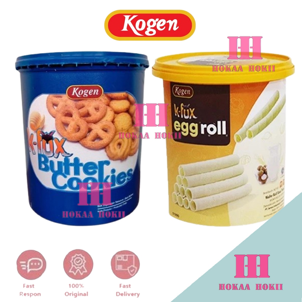 Jual Kogen Wafer Egg Roll 200g & Kogen Butter Cookies 300g | Shopee ...