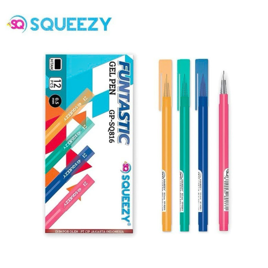 Jual 1 LSN / 12 Pcs Gel Pen Squeezy GP-SQ816 Funtastic | Shopee Indonesia