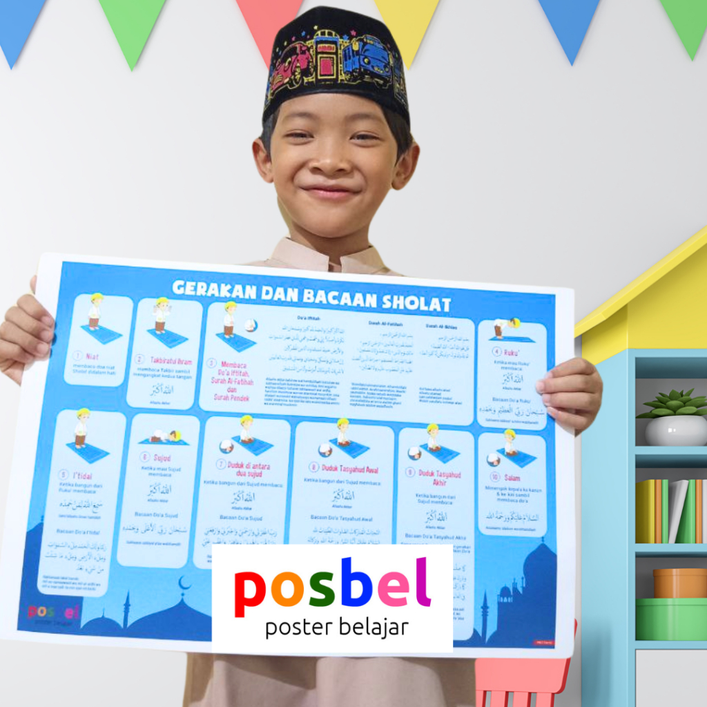 Jual POSBEL Sholat Tipe 02 Poster Belajar Tata Cara Solat Anak Sholeh ...