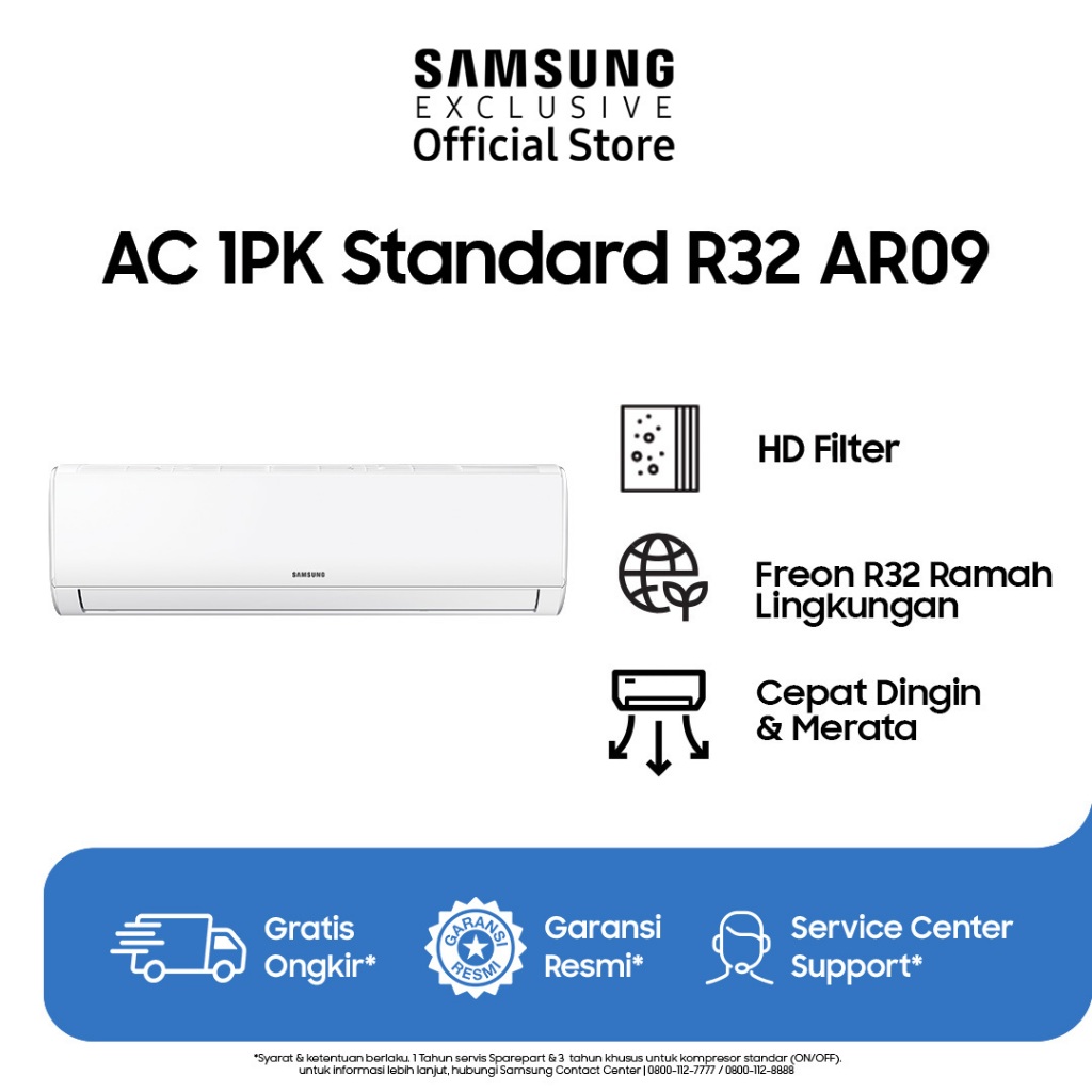 Jual Samsung Air Conditioner Standard 1PK Standard R32 - AR09BGHQASINSE ...