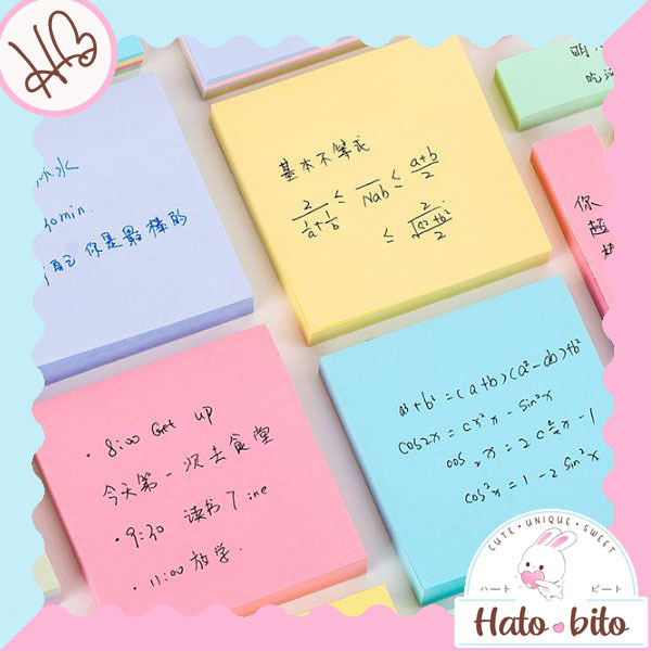 Jual 1 set isi 100 lembar sticky notes warna warni polos minimalis ...