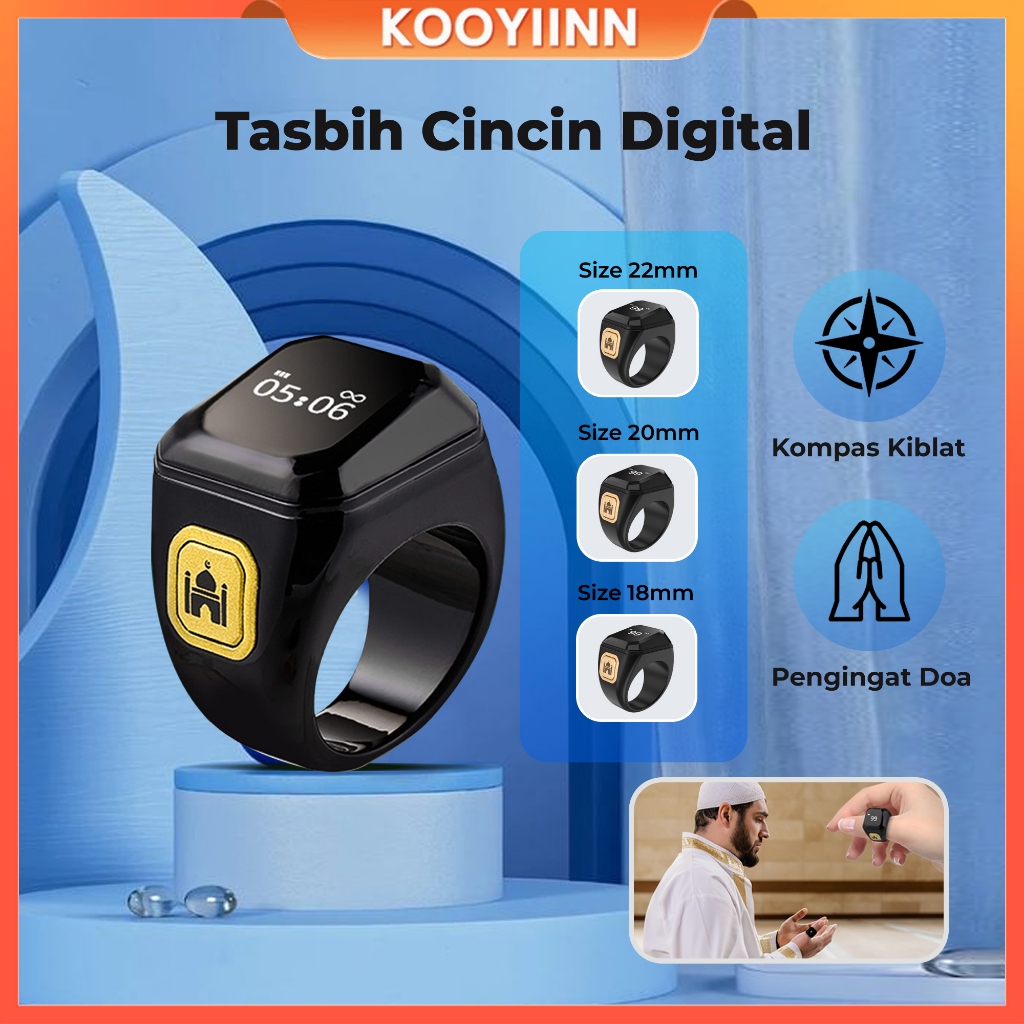 Jual KOOYIINN Ziker Ring Smart Digital Tasbih Cincin Digital Zikir Ring Smart Ring Tasbih - SR01 ...
