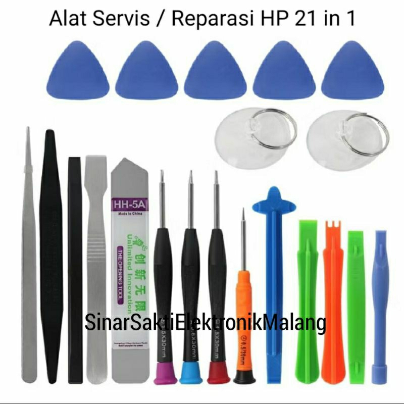 Jual Alat Servis Hp Obeng Peralatan Reparasi Hp 21 in 1 Set Full Lengkap | Shopee Indonesia