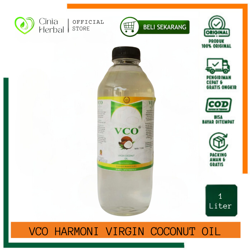 Jual VCO Harmoni Virgin Coconut Oil 1000 ml| Minyak Kelapa Murni | Shopee Indonesia
