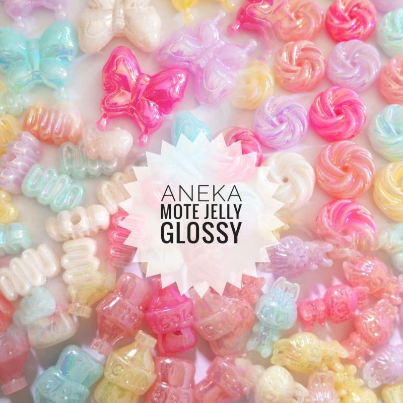 Jual (100grm) Mote candy land jelly glossy bahan craft DIY craft ...
