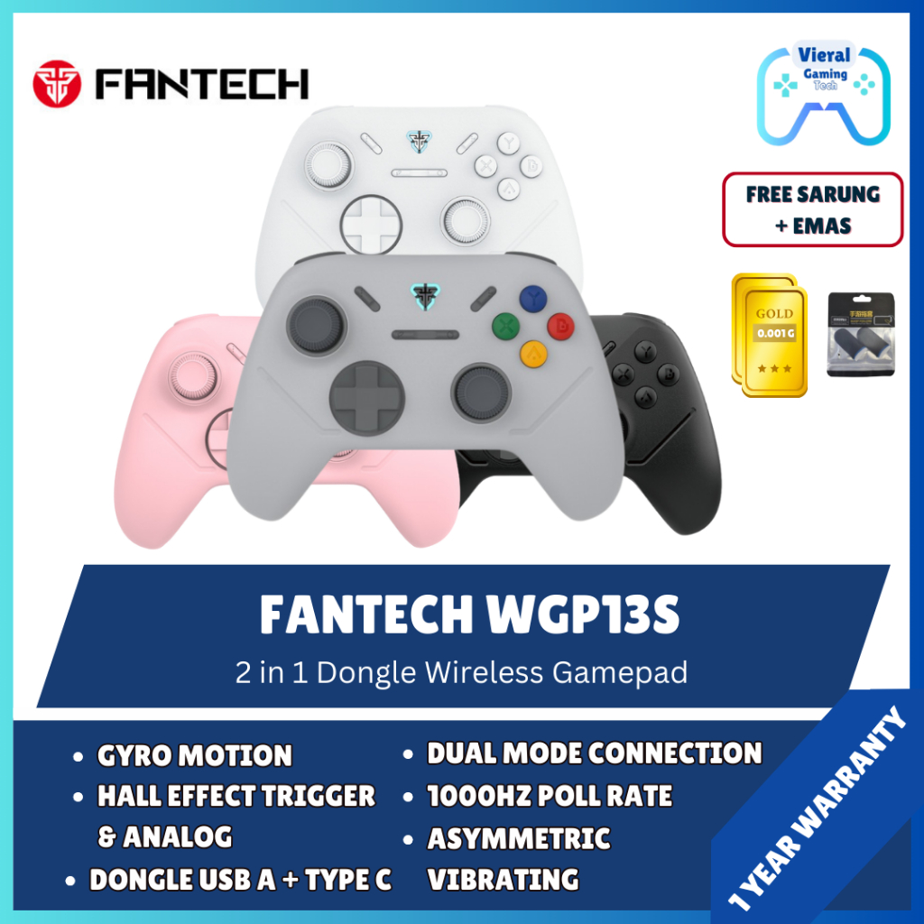 Jual Fantech WGP13S / WGP-13S Shooter III Gamepad Wireless Android PC PS Controller USB Type C ...