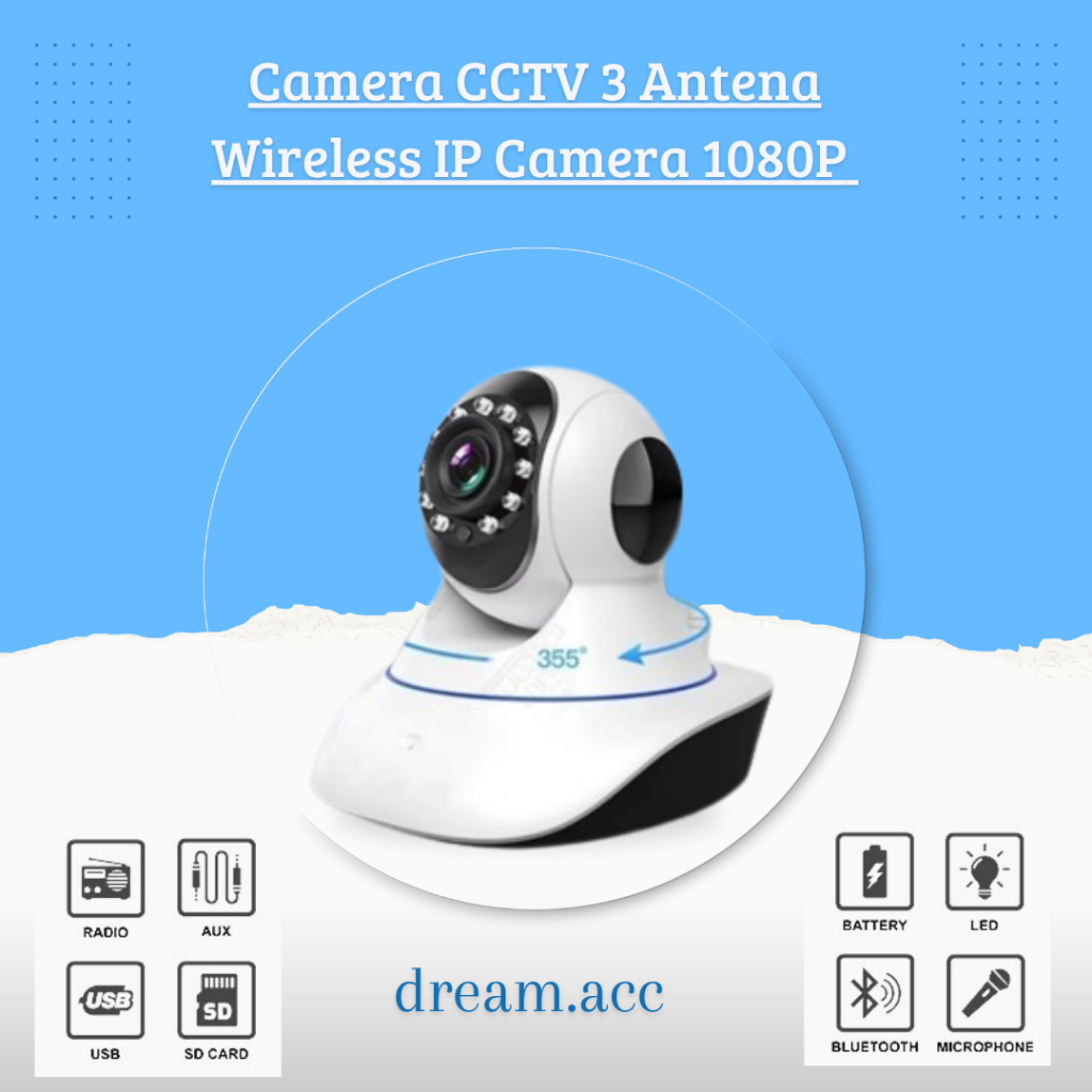 Jual Camera CCTV 3 Antena Wireless IP Camera 1080P CCTV Camera | Shopee ...